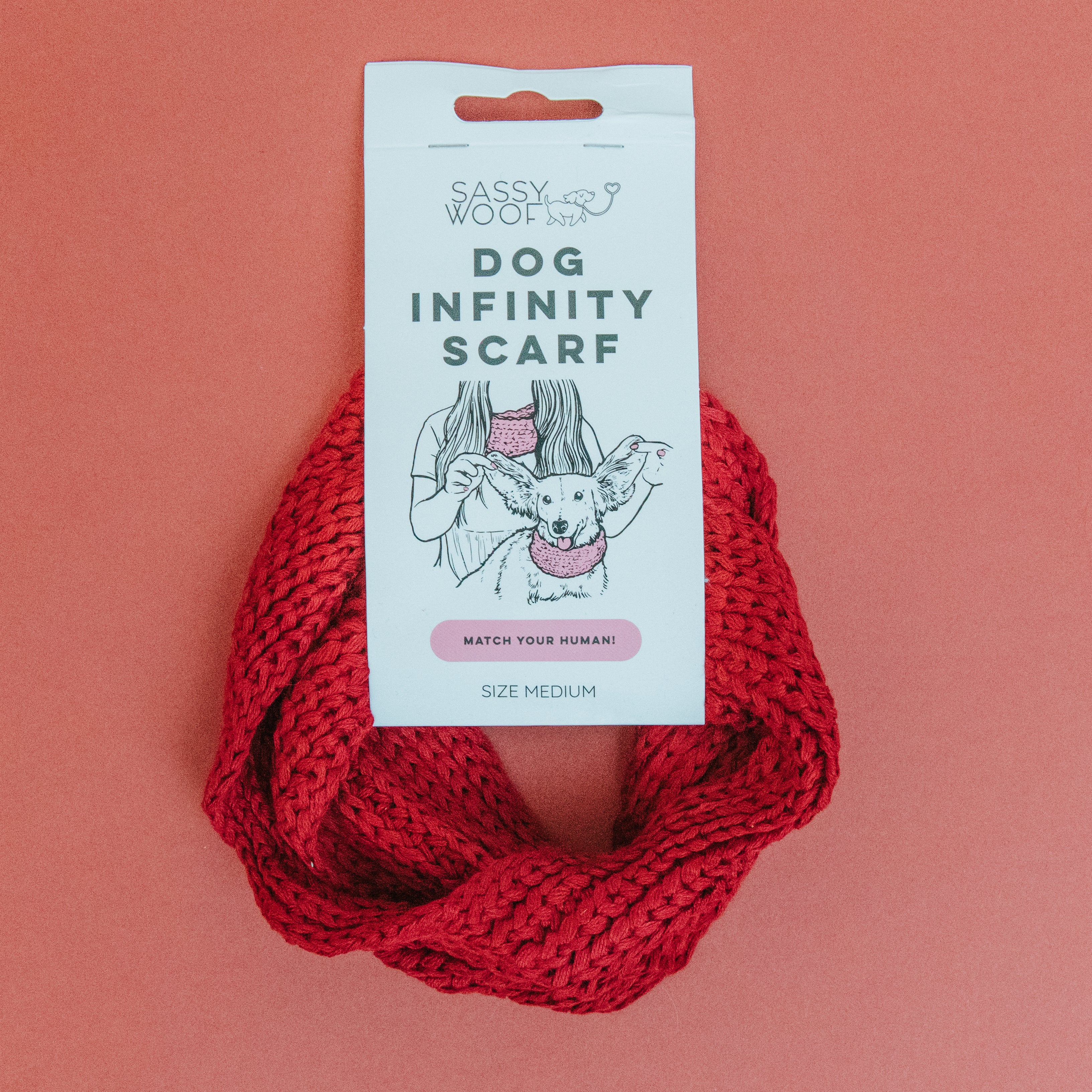 Dog Infinity Scarf - Red | Sassy Woof Product