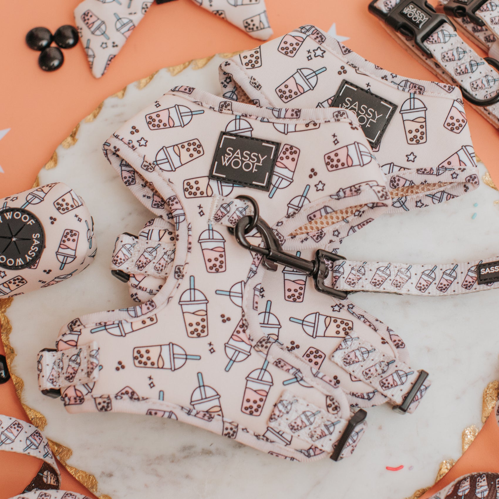 Dog Adjustable Harness - Spill the Tea | Sassy Woof Product