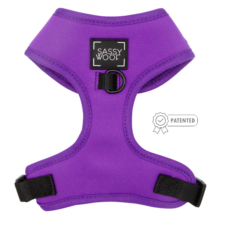 Dog Adjustable Harness - Neon Purple | Sassy Woof Product