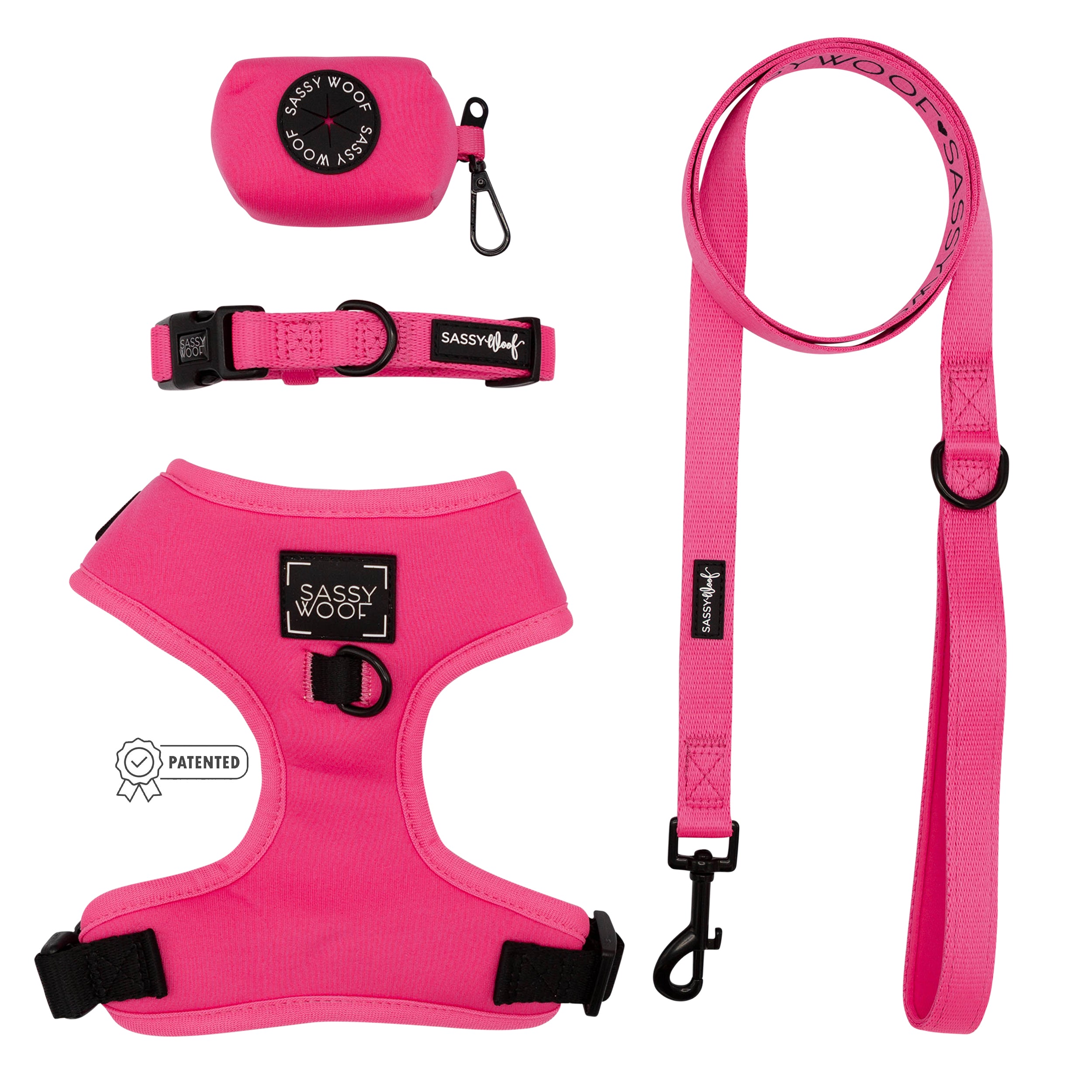Dog Four Piece Bundle - Neon Pink | Sassy Woof Product